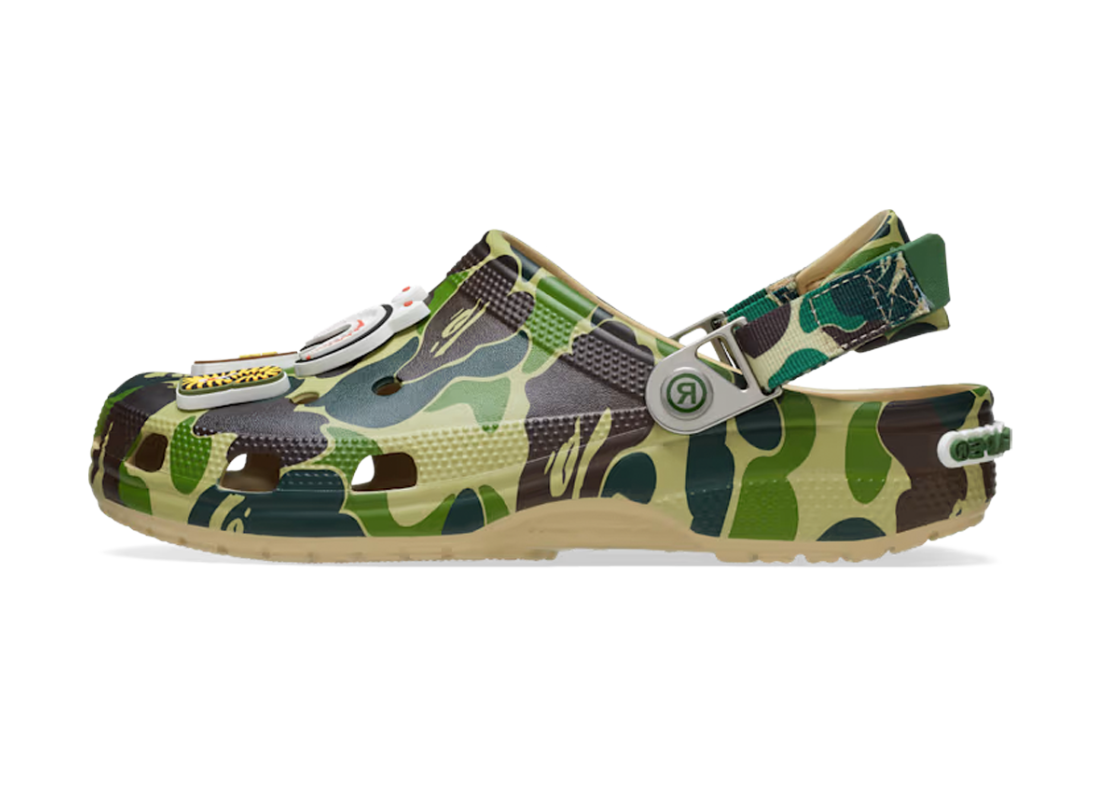 BAPE x Crocs Classic Clog Green Camo | Sneaker Release